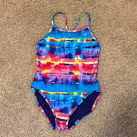 TYR | Swim | One Piece Rainbow Bathing Suit Size 6 Reversible Purple ...